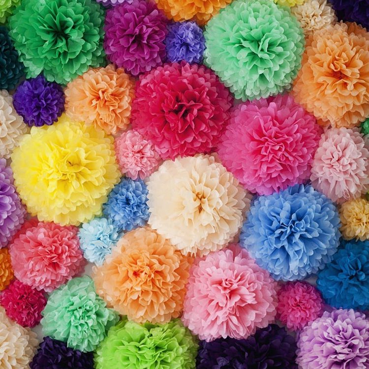 Pompones de Papel Reutilizables | Grandes | Oh Hi Party