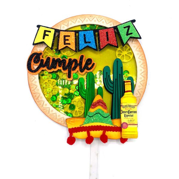 Topper para torta mexicano feliz cumpleaños | Oh Hi Party